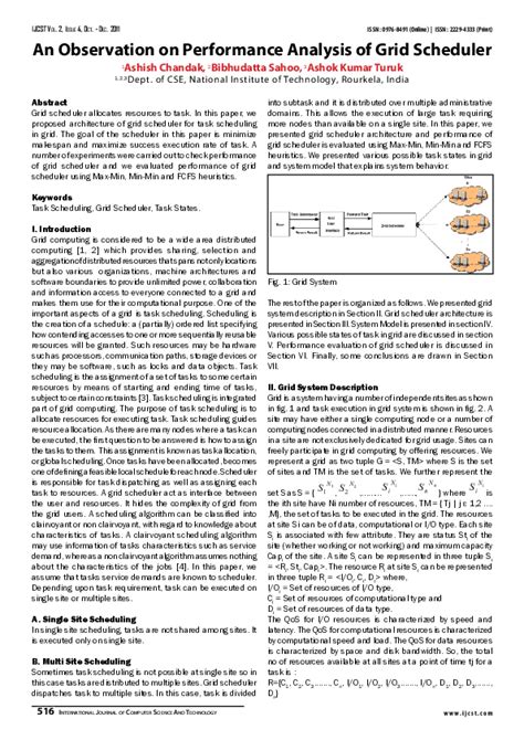 pdf optimizing grid scheduler performance analysis