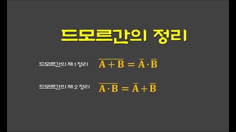 논리 회로 3 드 모르간의 정리 법칙 에 대하여 설명합니다 Youtube
