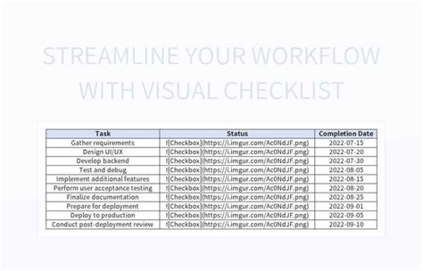 Streamline Your Workflow With Visual Checklist Excel Template Free