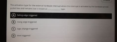Solved The Activation Type For The External Hardware Interrupt