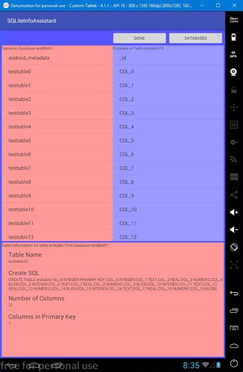 Java Is There A Way Of Displaying All Sqlite Tables And Contents By