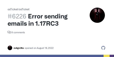 Error Sending Emails In 117rc3 · Issue 6226 · Osticketosticket · Github