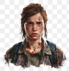 Ellie Williams Realistic Portrait Of A Bruised Girl Png