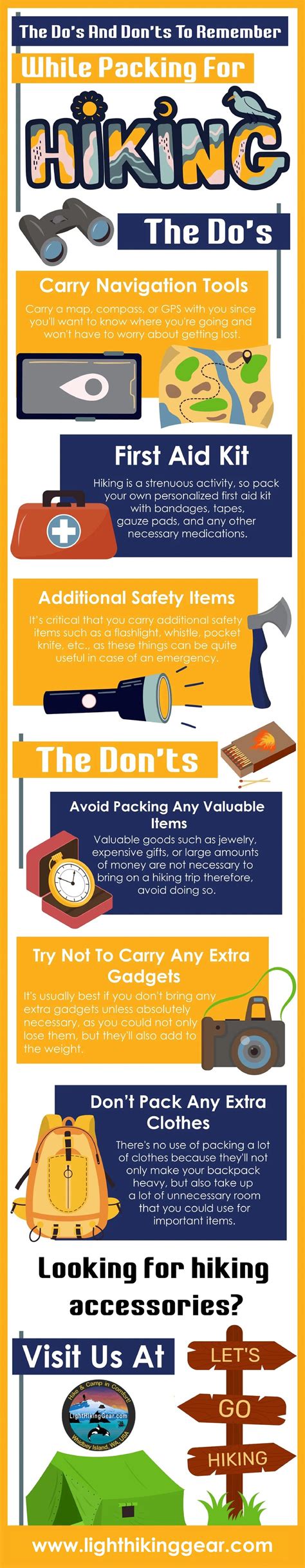 The Dos And Donts To Remember While Packing For Hiking Infographic