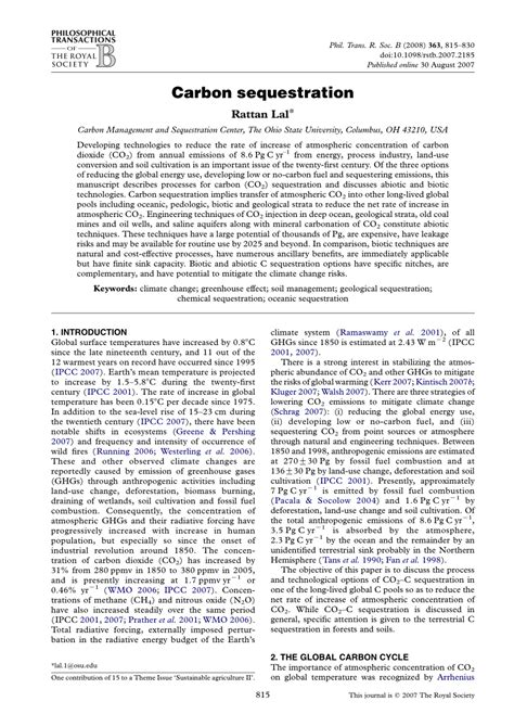 PDF Carbon Sequestration