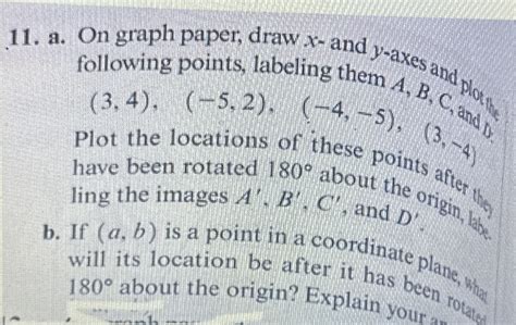 Solved A On Graph Paper Draw X And Y Axes And Chegg Com