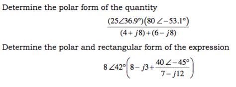 Solved Determine The Polar Form Of The Quantity Chegg Com