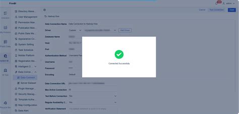 Data Connection To Hadoop Hive FineBI Help Document
