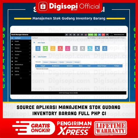 Jual Source Code Aplikasi Manajemen Stok Gudang Inventory Barang Full