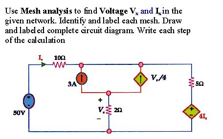 Solved Use Mesh Analysis To Find Voltage Vx And Ix In The Chegg