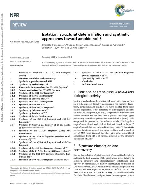 Pdf Cheminform Abstract Isolation Structural Determination And