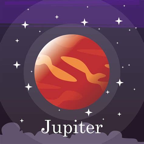 El Planeta Vector Júpiter En El Cielo Vector Premium