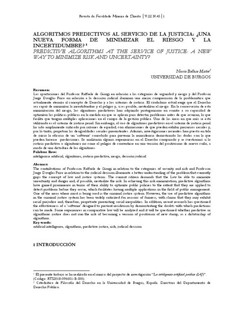 A Algoritmos Predictivos Y Justicia Inteligencia Artificial Pdf Inteligencia Artificial