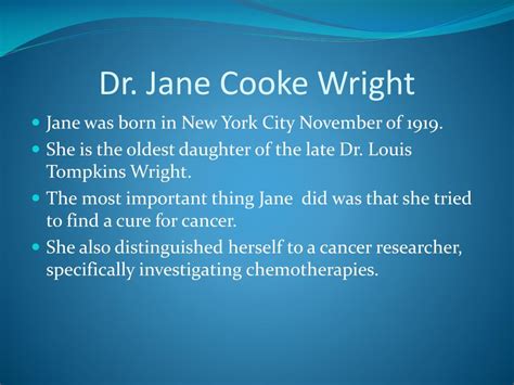 Ppt Jane Cooke Wright Powerpoint Presentation Free Download Id 2279638