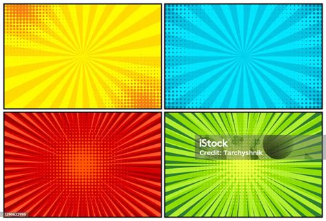 만화 만화 배경 세트 만화는 하프톤 요소와 다채로운 포스터를 예약합니다 복고풍 팝 아트 스타일 벡터 일러스트레이션 광고에 대한 스톡 벡터 아트 및 기타 이미지 Istock