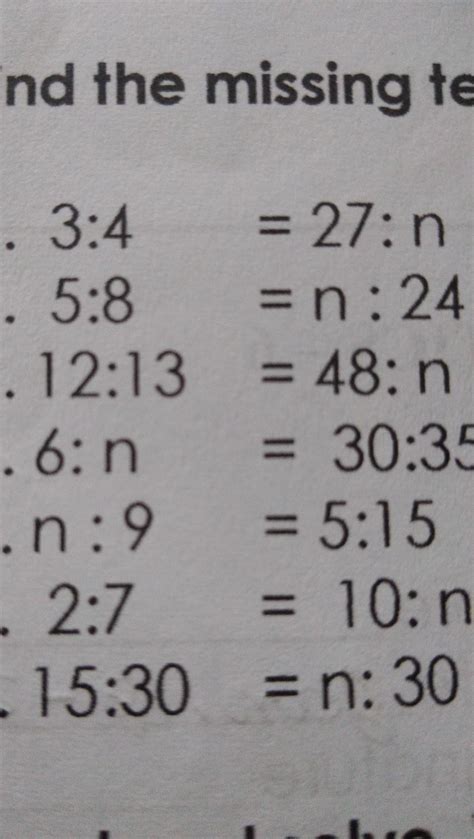 Find The Missing Term To Complete Each Proportion Brainly Ph