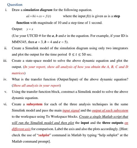 Solved Question I Draw A Simulation Diagram For The Chegg