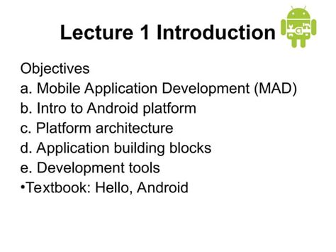 Lecture 1 Android Application Developmentppt Operating Systems Computer Software And