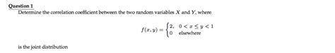 Solved Question Determine The Correlation Coefficient Chegg