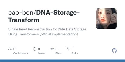 Github Cao Bendna Storage Transform Single Read Reconstruction For Dna Data Storage Using