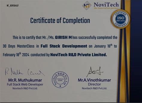 Girish Murali On Linkedin Fullstackdeveloper Novitech Webdevelopment Techjourney
