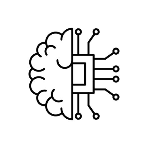 Premium Vector Brain Tech Icon Vector Design Outline Style