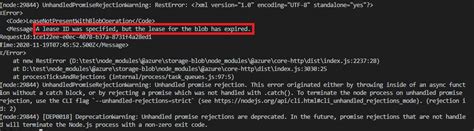 The Error Message Of Error LeaseNotPresentWithBlobOperation In Azurite Is Inconsistent With