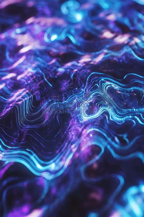 Neon Energy Field With Magnetic Interference Patterns Stock Illustration Illustration Of