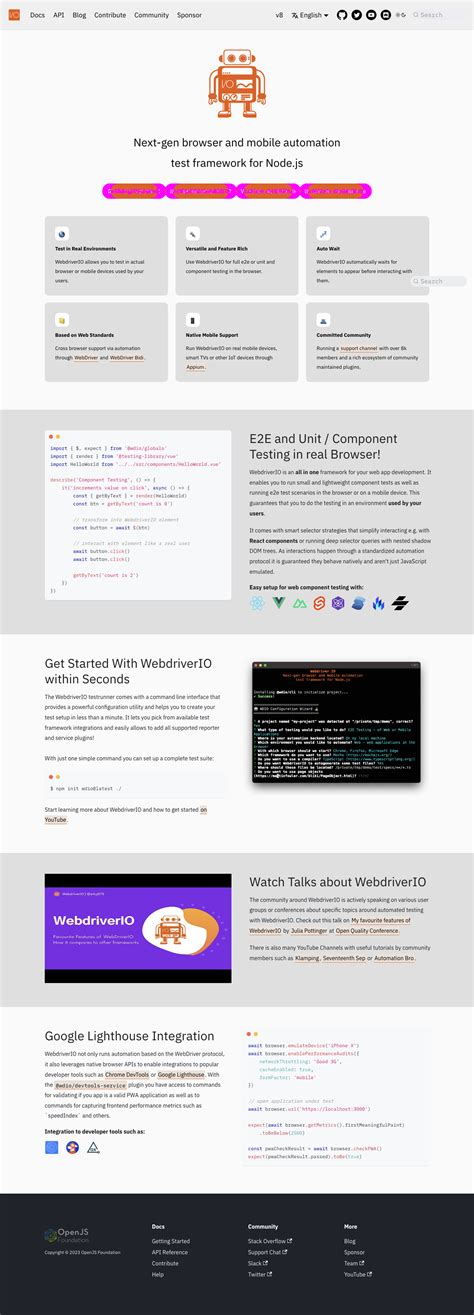 Test Output WebdriverIO