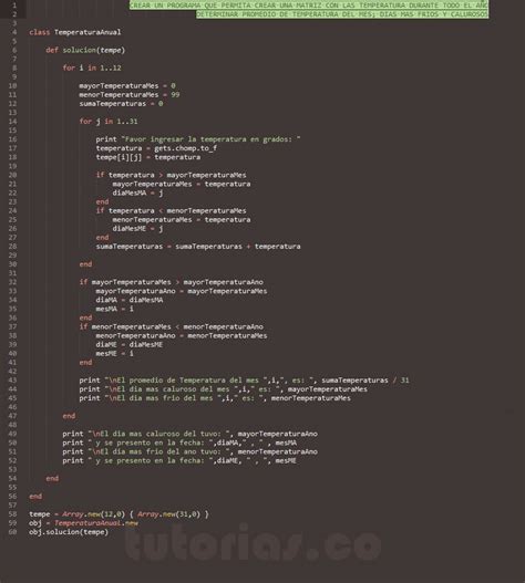 Poo Arrays Ruby Hallar La Temperatura Anual