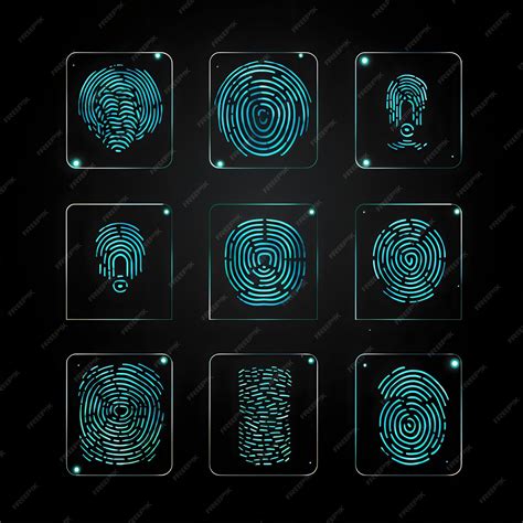 Premium Ai Image Artificial Intelligence Fingerprint Icon Set Created With Generative Ai