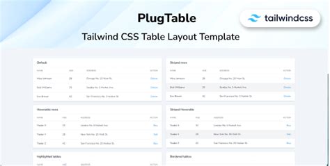 plugtable tailwind css 3 table layout