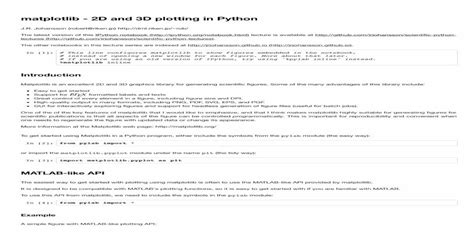 Pdf Matplotlib 2d And 3d Plotting In Python Peter Beerli 2d And 3d Plotting In Python J