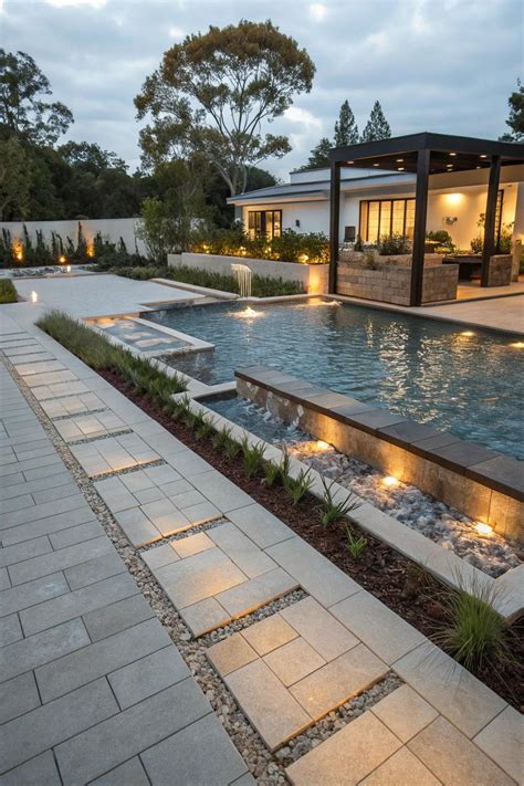 21 Stylish Large Pavers Around Pool Ideas
