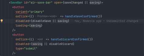 Savebar Component Primary Button Loading State App Bridge Shopify