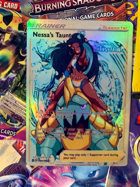 Custom Trainer Full Art Card Nessas Taunt Etsy