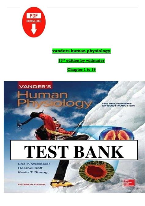 Vanders Human Physiology 15th Edition By Eric P Widmaier 20232024 Complete Test Bank