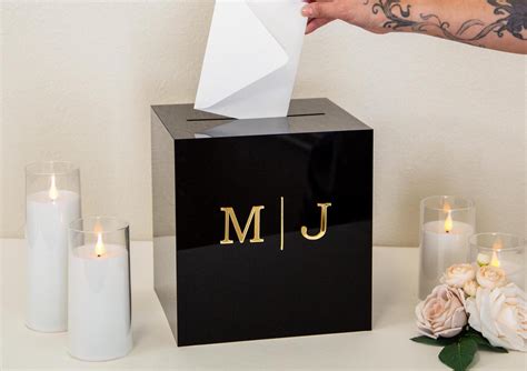 Acrylic Wedding Card Box Custom Wedding Envelope Box With Lock