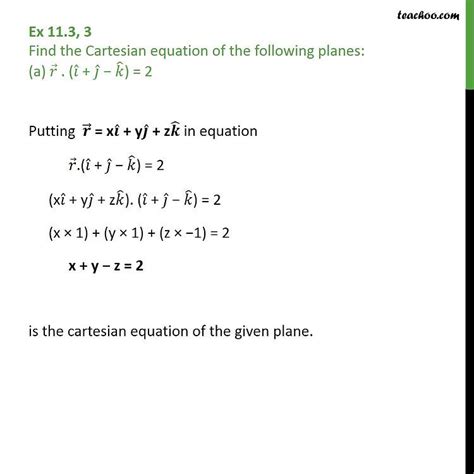 Question 3 A Find Cartesian Equation Of Plane R I J K 2