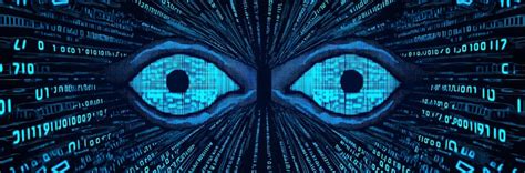 Halftone Letter Binary Code Pattern Forming A Pair Of Eyes Coding