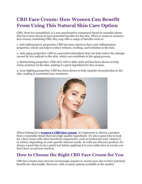 PPT Women CBD Face Cream PowerPoint Presentation Free Download ID 11987723