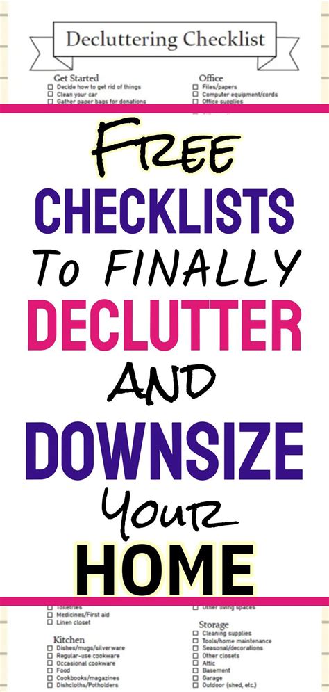 declutter your home checklists free pdfs and printable checklists artofit