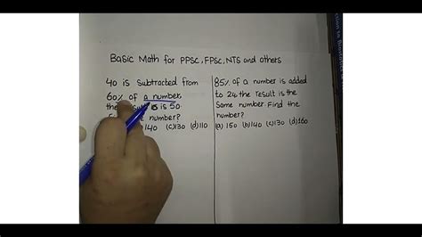 Find A Number In Percentage Trick And Tips Percentage For Ppsc Basic Maths Mcqs