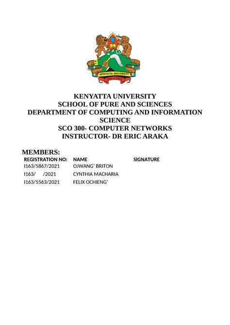 Sco300 These Are Computer Networks Lecture Notes Kenyatta