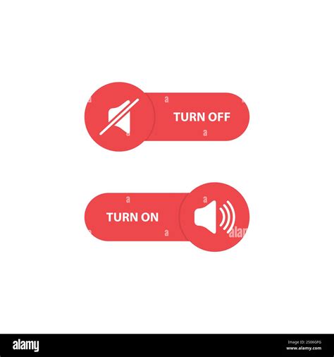 Volume Control Red Buttons Turn Off And Turn On Sound Toggle Switch
