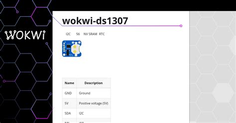 Wokwi Ds1307参考 Wokwi Docs Wokwi Ds1307参考 Wokwi Docs