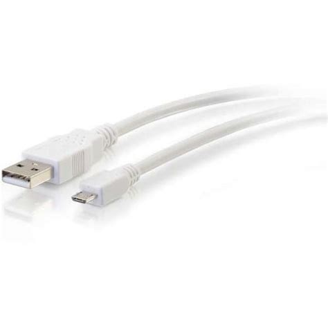 C2g 6ft Usb 20 A To Micro Usb B Cable White 6 Usb Cable 6 Ft Usb Data Transfer Cable For