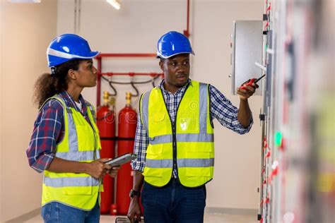 Electrical Engineer Working In Control Room Electrical Engineer Man Checking Power Distribution