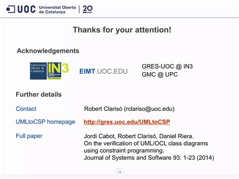 On The Verification Of Umlocl Class Diagrams Using Constraint Programming Ppt