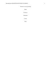 Effective Disaster Recovery Planning Strategies Course Hero